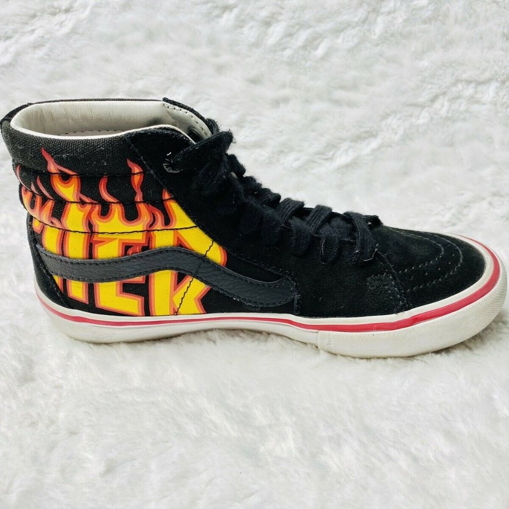 Vans Thrasher Sk8-Hi Pro Top Black Flames Shoes - Gem
